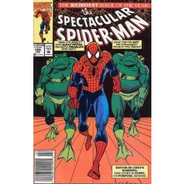 Spectacular Spider-Man (1976) # 185 Newsstand (7.0-FVF) Frog-Man Leap ...