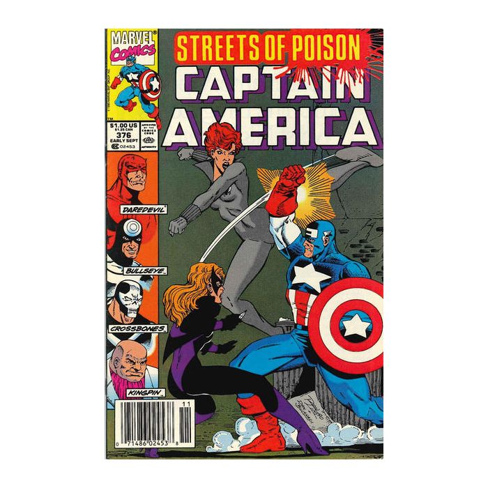 Captain America (1968) # 376 Newsstand (6.0-FN) Black Widow, Daredevil ...