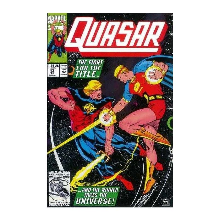 Quasar (1989) # 43 (5.0-VGF) vs. Blue Marvel, Water damage House Of M ...