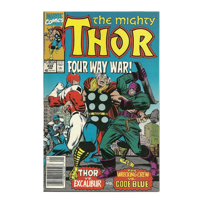 Thor (1962) # 428 Newsstand (5.0-VGF) Excalibur, Wrecking Crew House Of ...